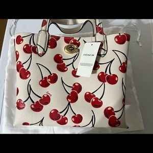 Coach | Bags | Coach Soft Tabby Cherryprint Leather Shoulder Bag Msrp47 ...